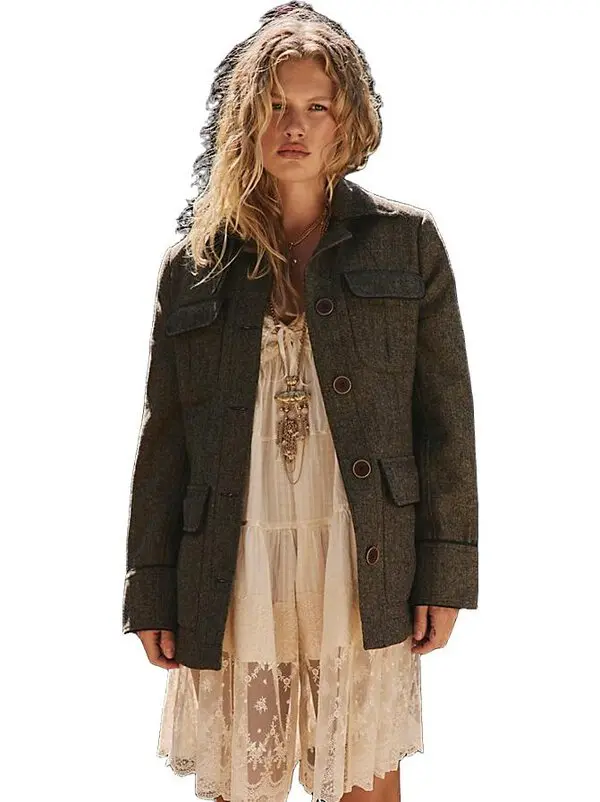Free People Renaux Officer Jacket - Espresso