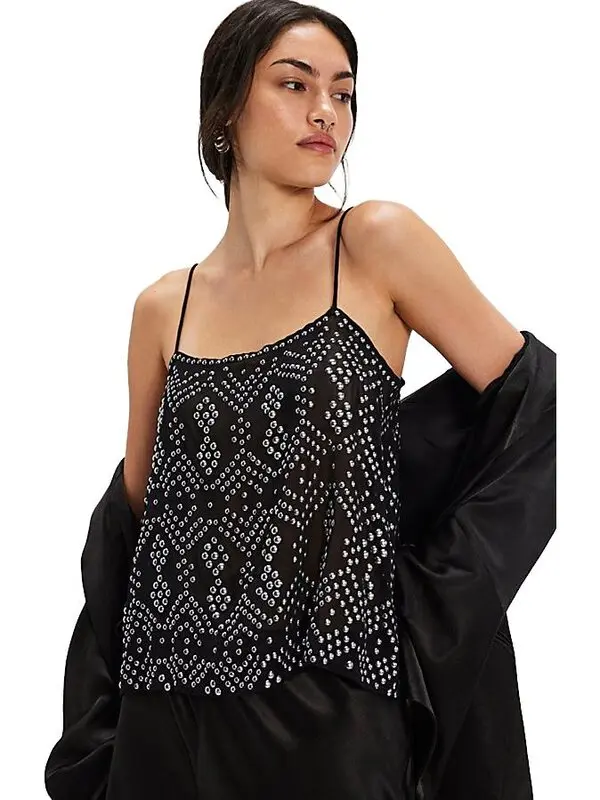 Free People Embellished Tank - Black Combo