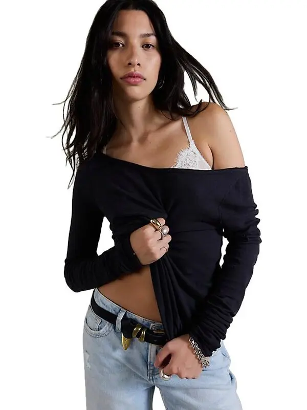 Free People We The Free Most Loved Long Sleeve - Black