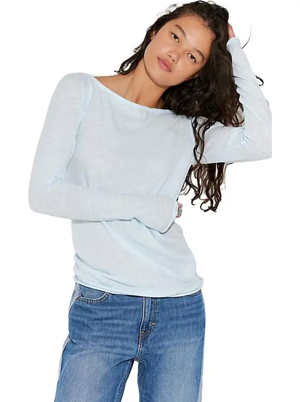 Free People Fitted Long Sleeve - Ice Water