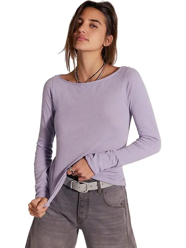 Free People We The Free Most Loved Long Sleeve - Purple Ash