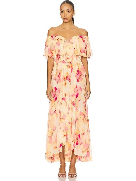 Misa Heart Maxi Dress - Watercolor Floral