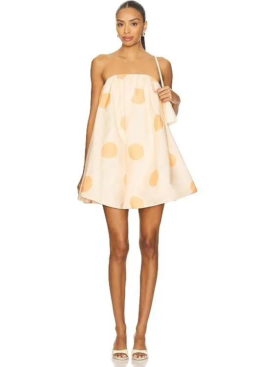 THE WOLF GANG X Gaia Bubble Dress - Peach Spot