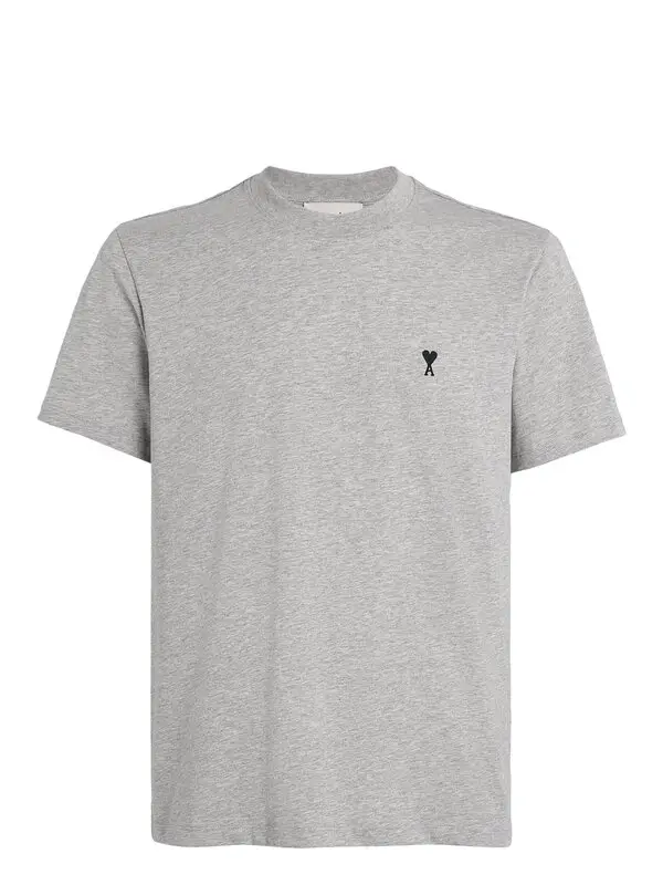 AMI Paris Cotton De Coeur T-shirt - Grey