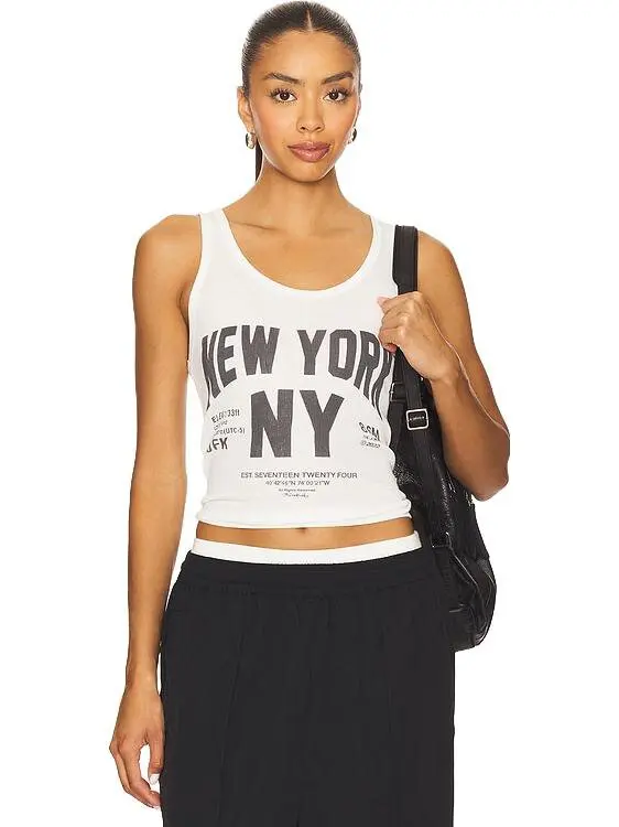 THE LAUNDRY ROOM Welcome To New York Rib Tank Top - White