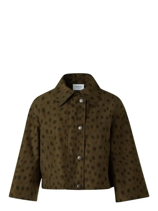 Akris Leopard Print Gabardine Parka - Hazel-bark