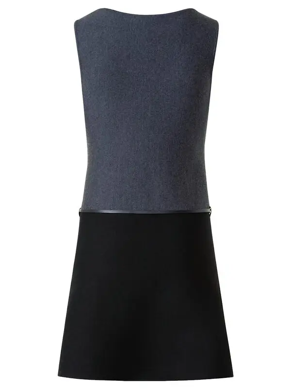 Akris Colorblock Milano Knit Mini Dress - Charcoal-black