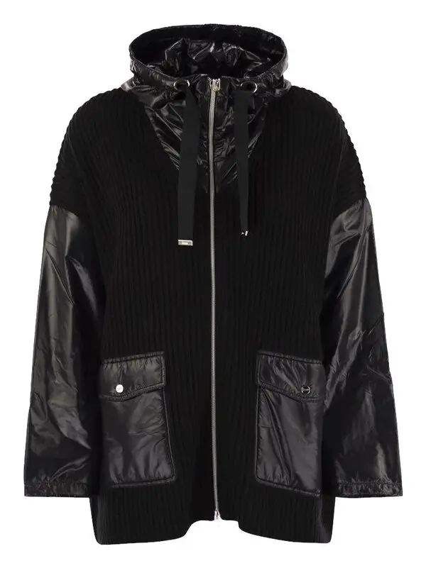 Herno Wool And Ultralight Nylon Resort Jacket - Black
