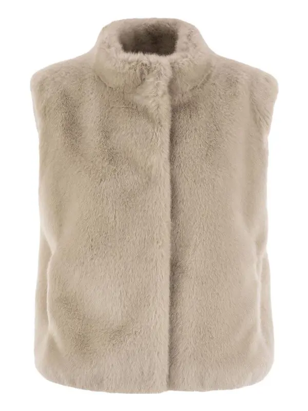 Herno Faux Fur Waistcoat - Beige