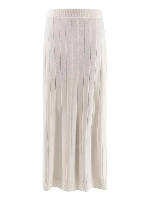 Max Mara Sante Cashmere Midi Skirt - White