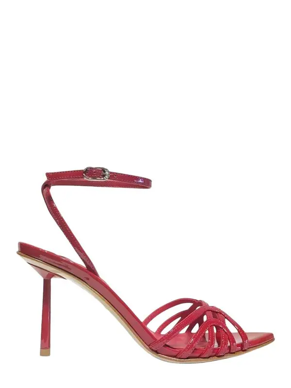 LE SILLA 80mm Bella Patent-leather Ankle-strap Sandals - Red