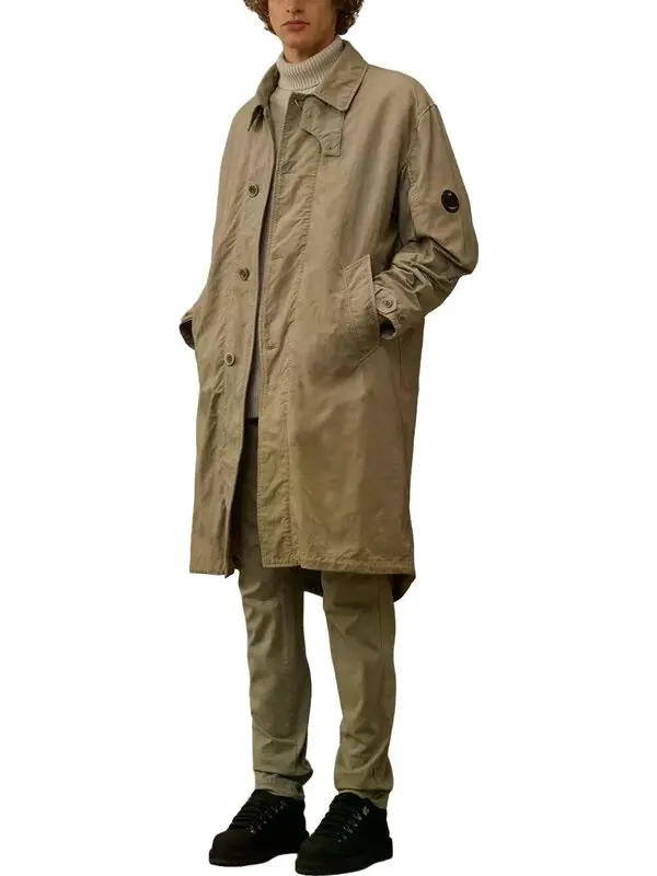 C.P. COMPANY Quilted-lined Buttoned Coat - Grey