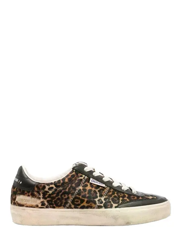 GOLDEN GOOSE Soul Star Cheetah-print Leather Sneakers - Brown