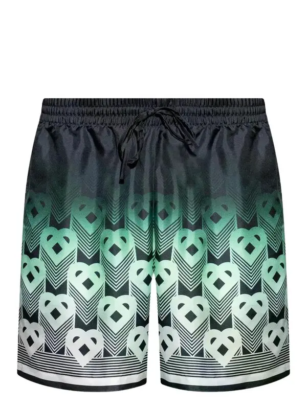 Casablanca Gradient Monogram Silk Shorts - Black