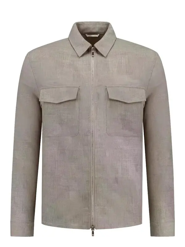 Marco Pescarolo Zip-front Flap-pocket Shirt Jacket - Neutrals
