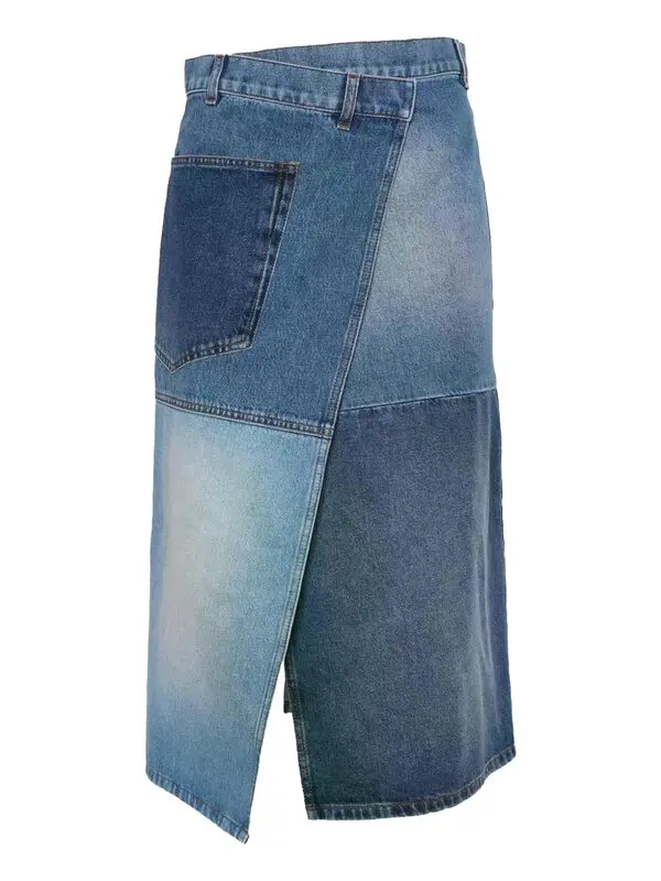 Philosophy Di Lorenzo Serafini Patch Denim Midi Skirt - Blue
