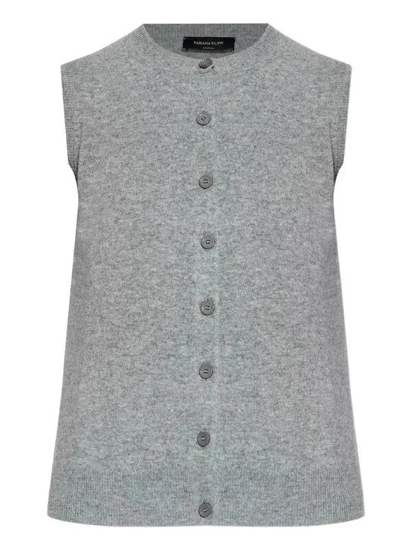 Fabiana Filippi Sleeveless Buttoned Cardigan - Grey