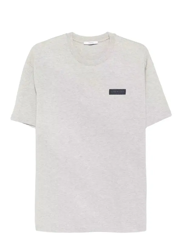 Givenchy Logo-plaque Cotton T-shirt - Grey