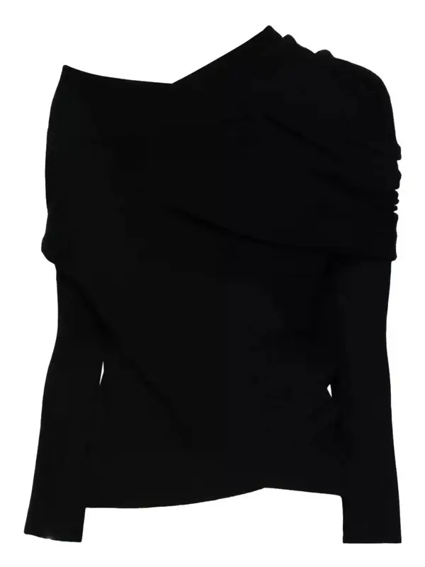 P.a.r.o.s.h Draped Knitwear With Metallic Cuffs - Black