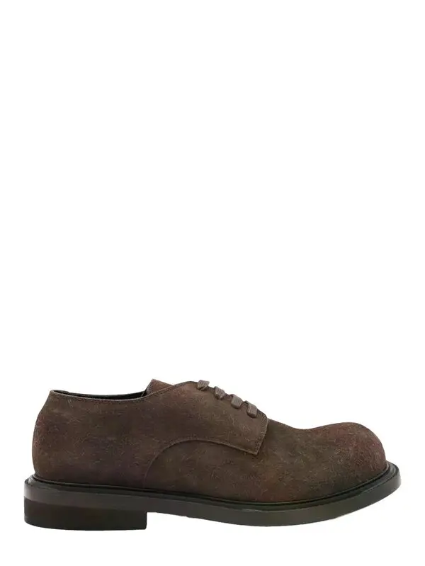 Moschino Lace-up Suede Derby Shoes - Brown