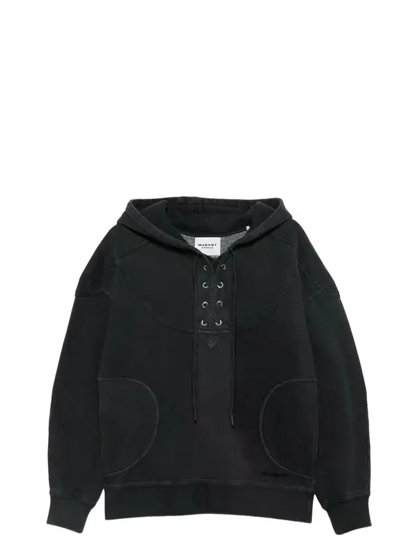 MARANT ETOILE Lace-up Hoodie - Black