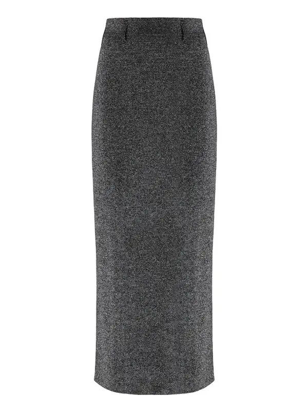 Missoni Metallic Knit Midi Skirt - Silver