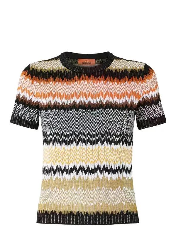 Missoni Chevron-pattern Knit Top - Black