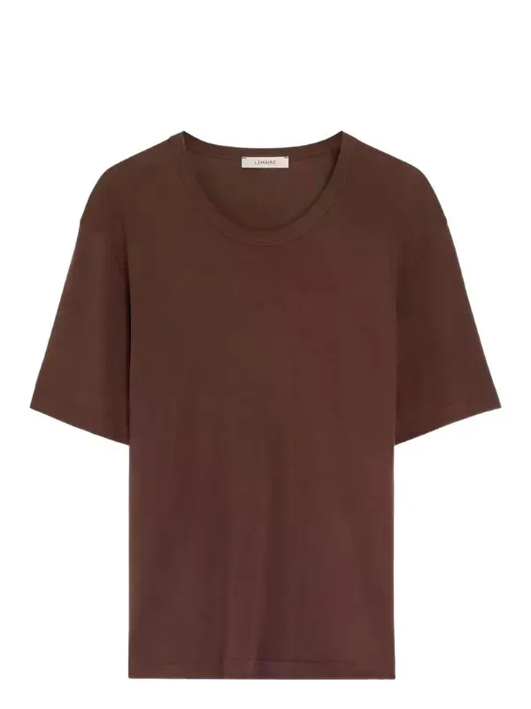 LEMAIRE Ribbed Crew-neck T-shirt - Brown