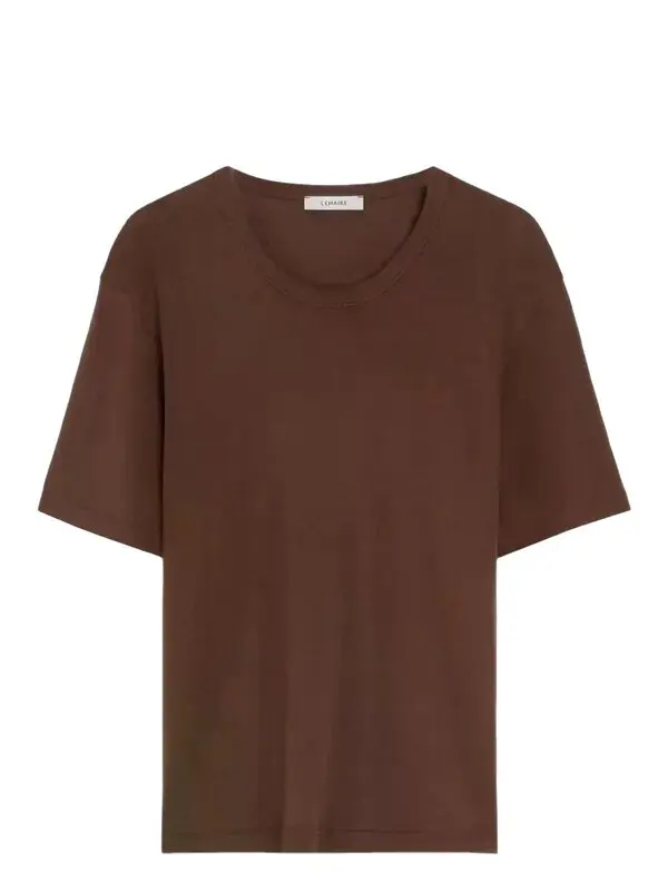 LEMAIRE Ribbed Crew-neck T-shirt - Chestnut
