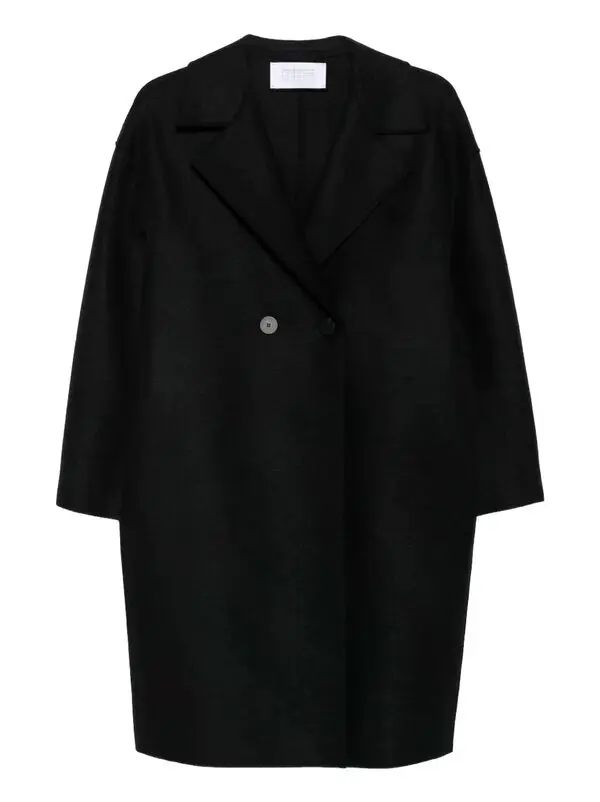 Harris Wharf London Double-breasted Wool Coat - Black