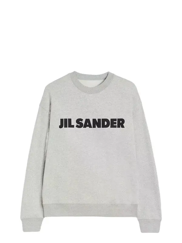 JIL SANDER Cotton Logo Sweatshirt - Grey