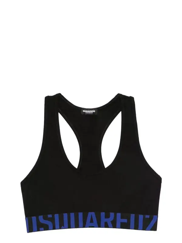 Dsquared2 Racer-back Logo-band Sports Bra - Black