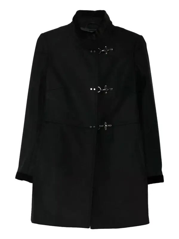 FAY Toggle-fastening Single-breasted Coat - Black
