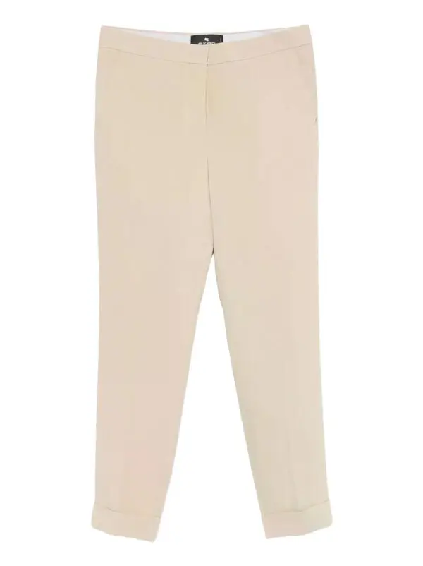 Etro Cuffed Trousers - Neutrals