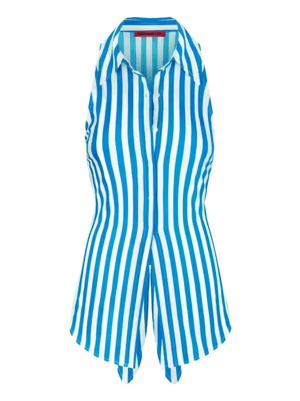 SIMONMILLER Loch Stripe Sleeveless Shirt - Blue