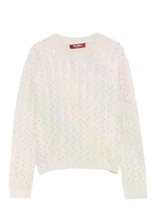 Max Mara Embellished Cable-knit Sweater - Neutrals