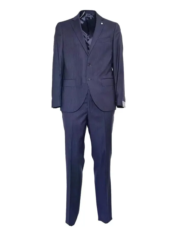 LUIGI BIANCHI MANTOVA Pinstripe Wool Suit - Blue