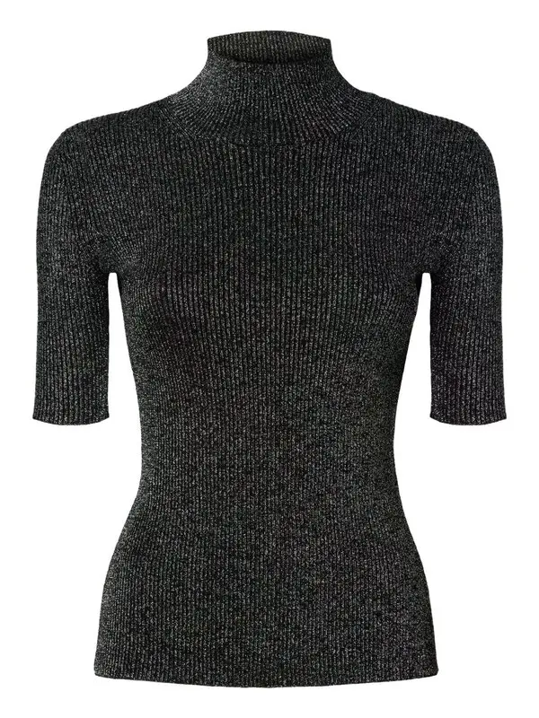 Missoni Metallic-effect Ribbed-knit Top - Black