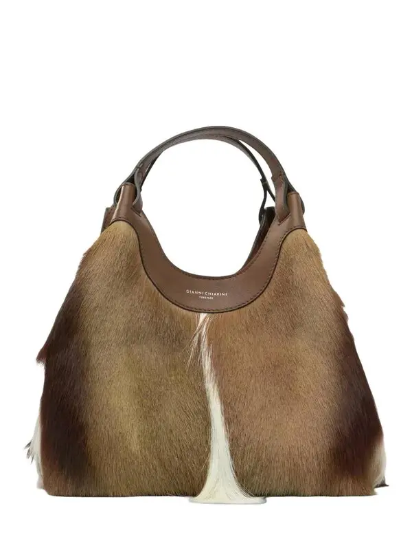 GIANNI CHIARINI Hair-on-hide Leather Shoulder Bag - Brown