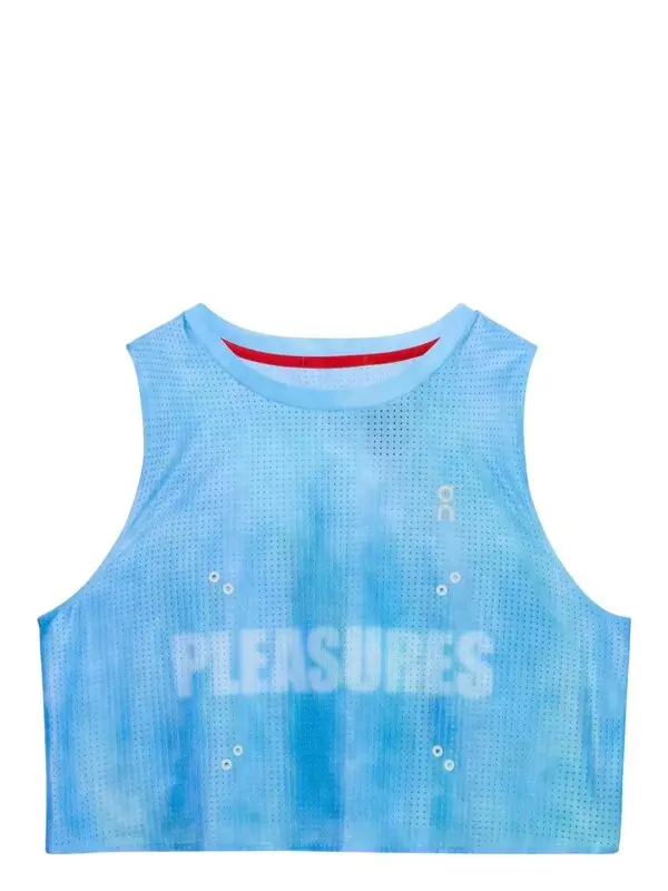 On X Pleasures The Loop Mesh Cropped Top - Blue