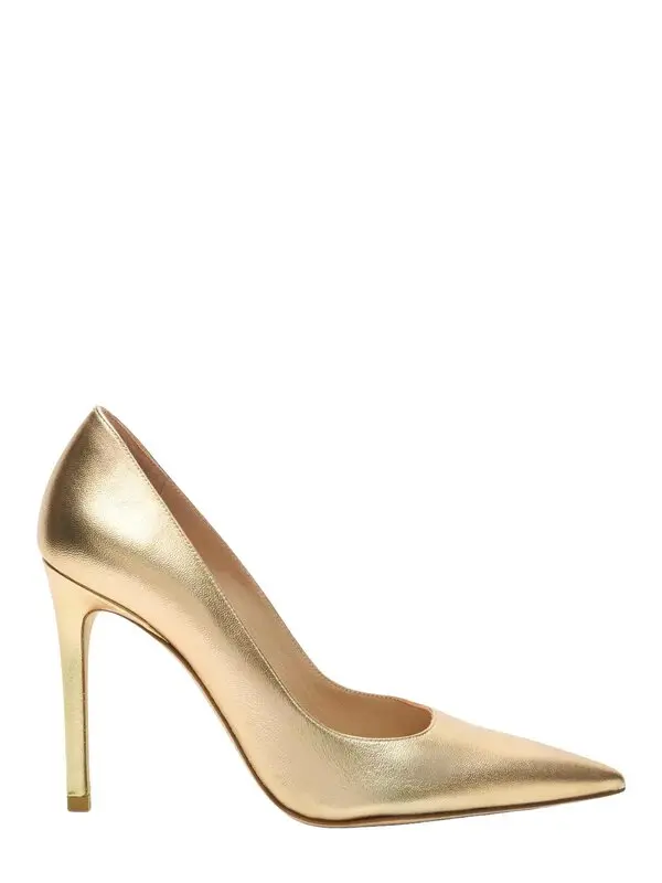 STUART WEITZMAN 100mm Power Leather Pointed-toe Pumps - Metallic