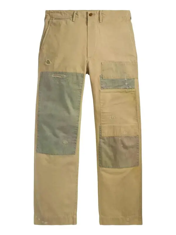 Ralph Lauren Patchwork Cotton Trousers - Neutrals