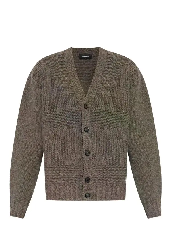 Dsquared2 V-neck Wool Cardigan - Brown