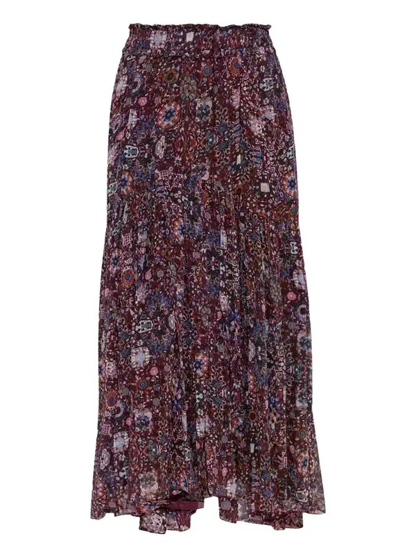 MARANT ETOILE Pleated Floral Print Skirt - Purple
