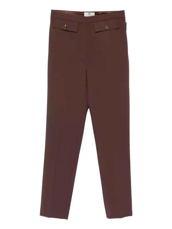 Elisabetta Franchi Button-detailed Trousers - Brown