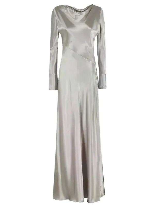 Alberta Ferretti Bias-cut Maxi Dress - Grey
