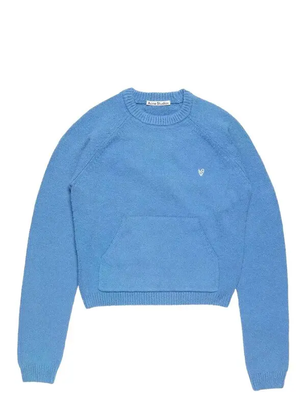 Acne Studios Cropped Sweater With Pocket Detail - Blue