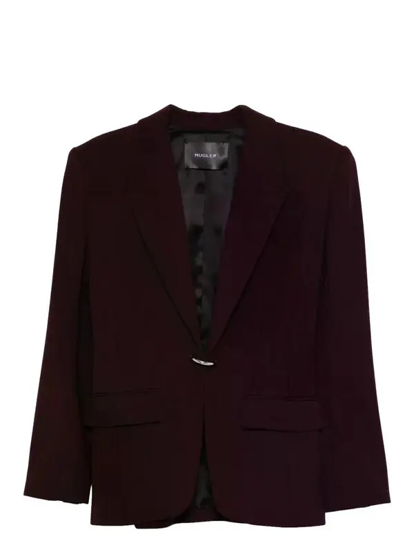 MUGLER Single-breasted Wool Jacket - Red