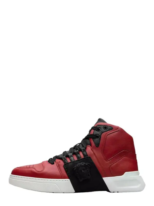 Versace Medusa Strap High-top Sneakers - Red