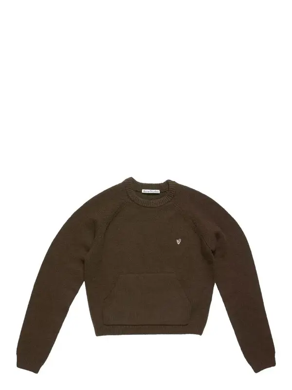 Acne Studios Pocket-detail Raglan-sleeve Sweater - Brown